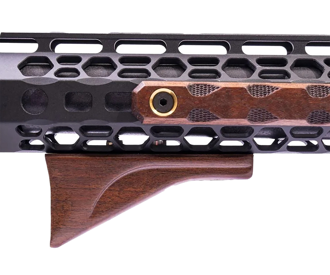 Woox M-Lok Angled Fore Grip Walnut - Impact Guns
