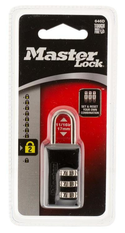 Master Lock Wide Set Combination Lock Black - Impact Guns