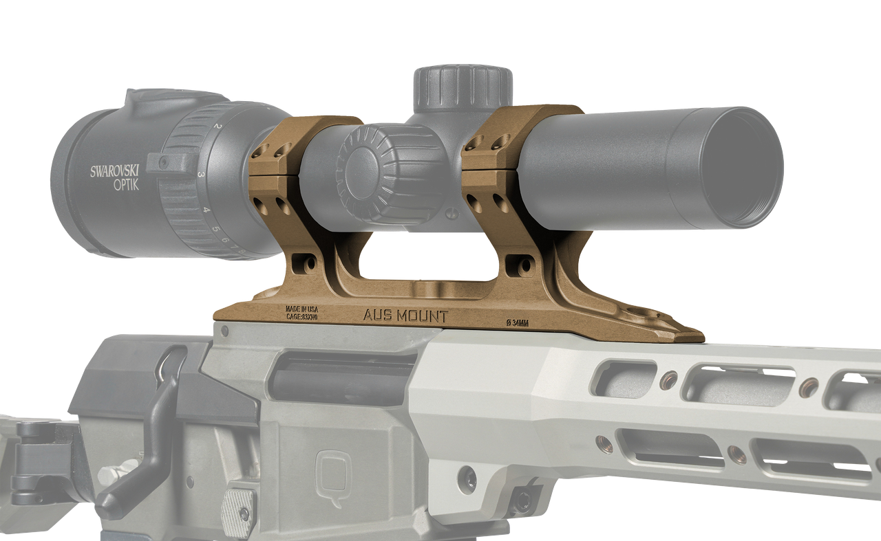 Q AUS Mount 34mm DIA Direct Mini FIX Flat Dark Earth - Impact Guns