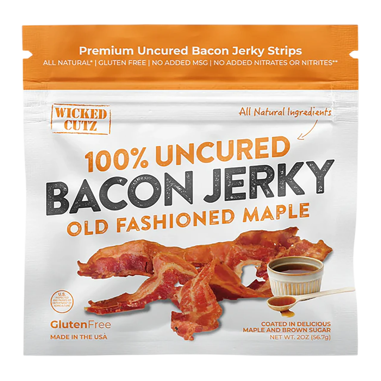 Wicked Cutz Old Fashioned Maple Bacon Jerky 2 Servings 10 Pack - Impact ...