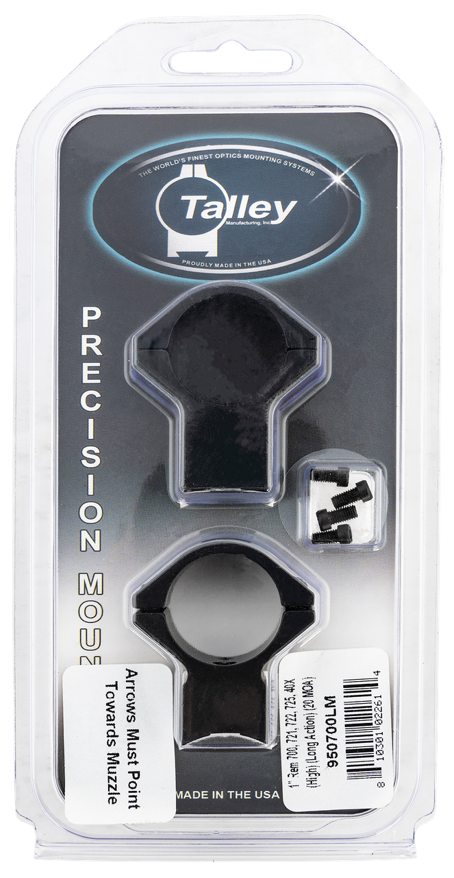 Talley Scope Mount/Ring Combo Black Anodized Aluminum 1" Tube Remington ...