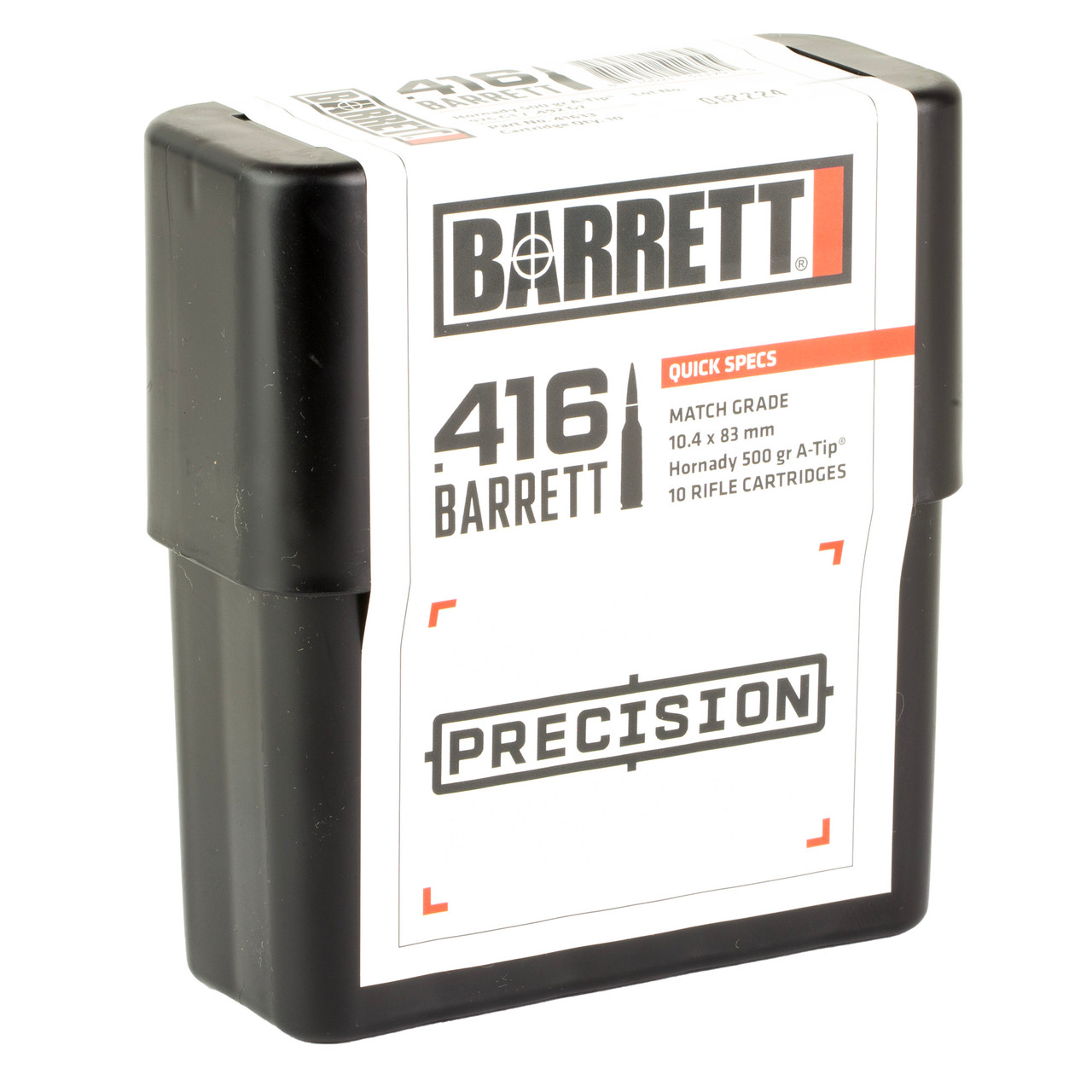 Barrett 416 Ammo, 500gr, Hornady A-Tip Match Grade Bullet, 10rd Box ...