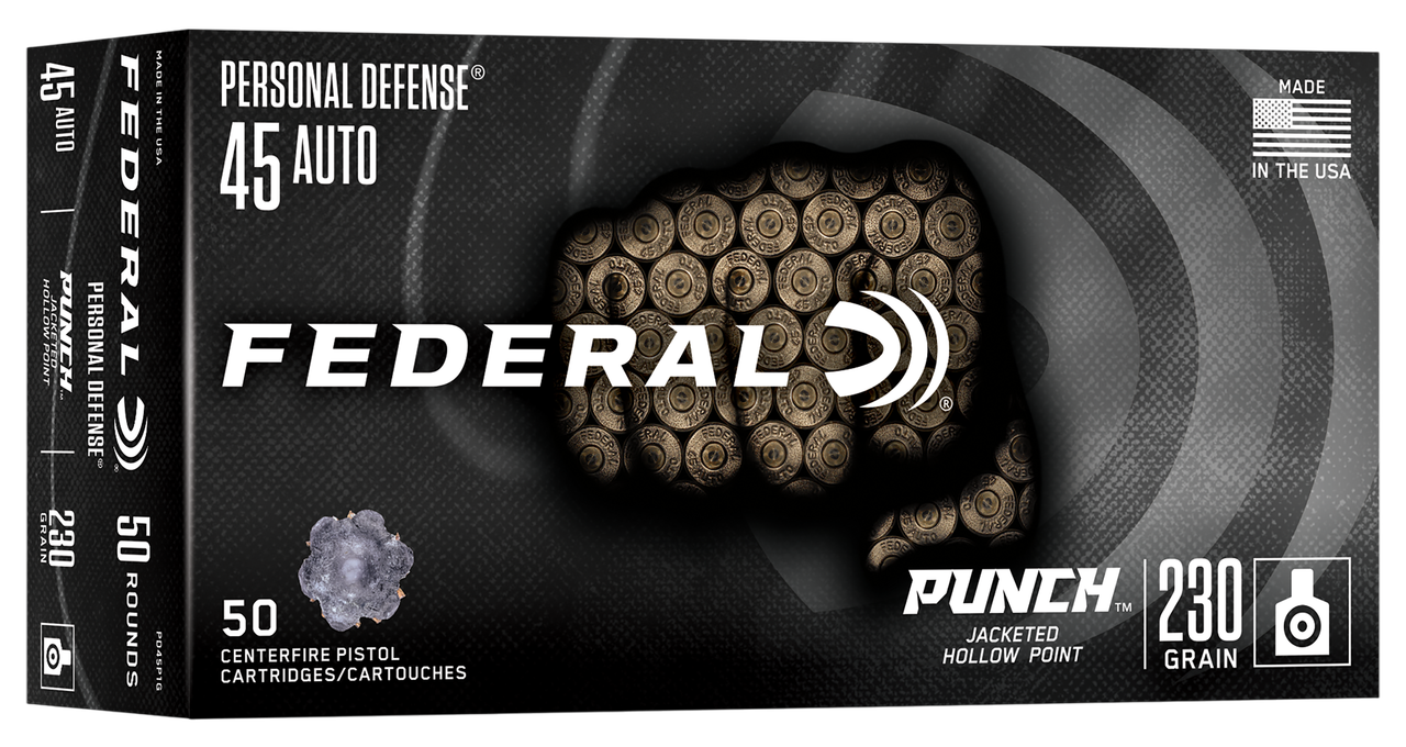 Federal Punch 45Auto 230gr Jacketed Hollow Point 50 Per Box/10 Case ...