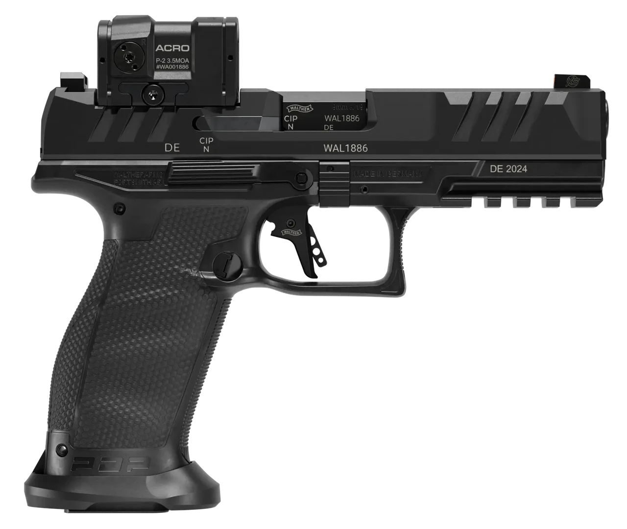 Walther PDP Pro Acro Sight Included 9mm, 4.5" Barrel, Blac, 10rd ...