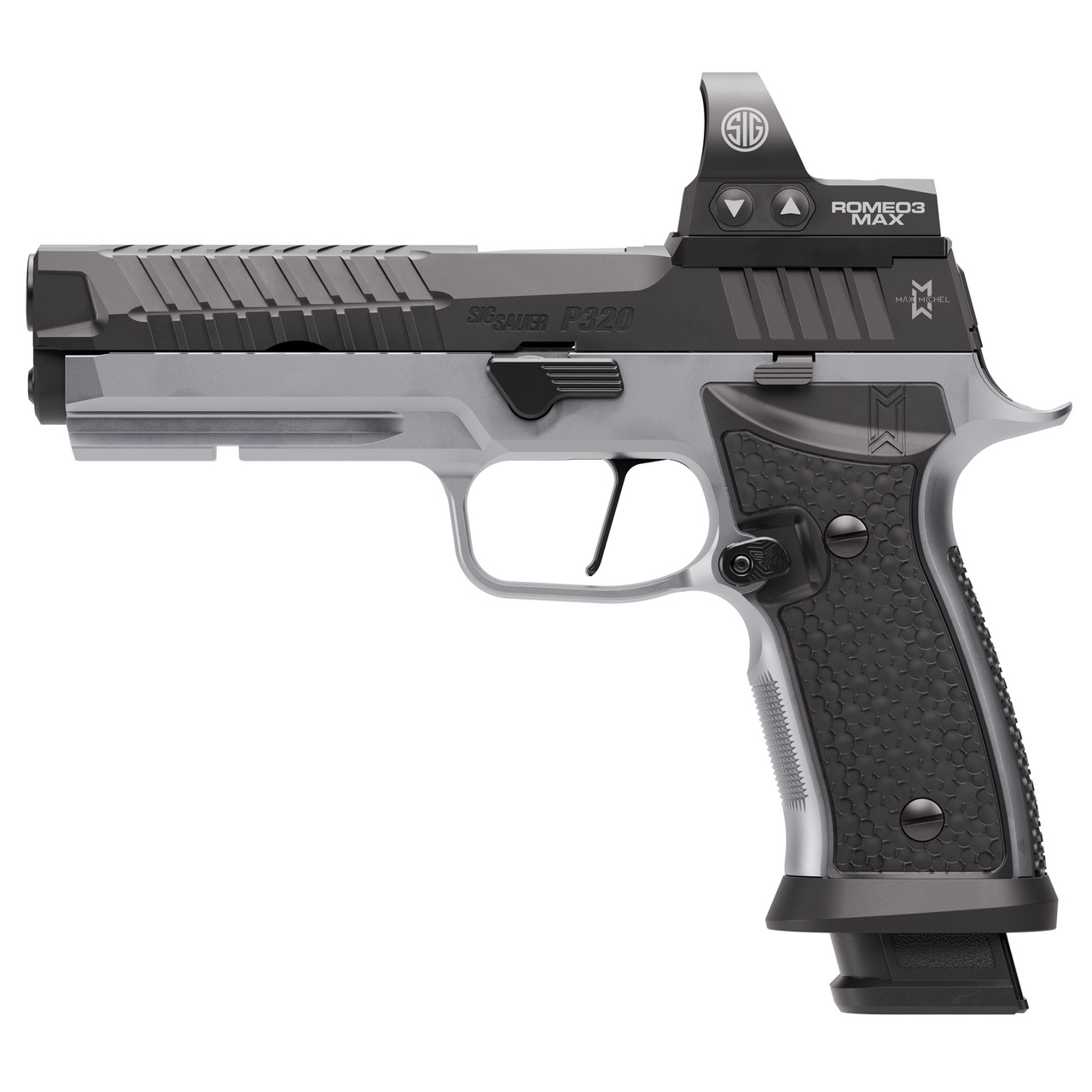 Sig P320 MAX SXG 9mm, 5" Bull Barrel, Nitron Slide, Black, Silver ...