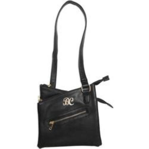 Bulldog Cross Body Style Purse 9.5x9.5x1.5 Black Leather, Black Trim ...
