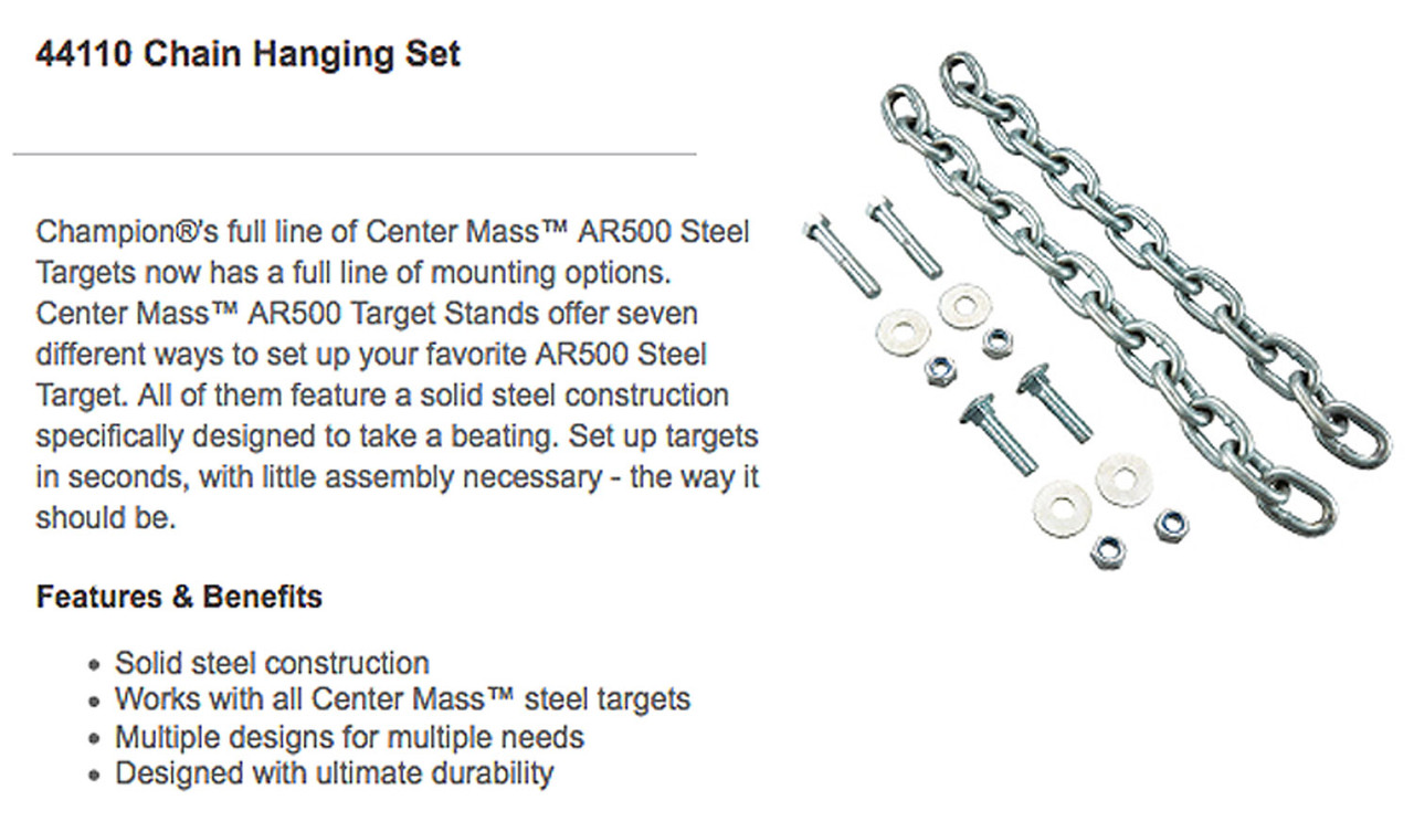 Champion AR500 Chain Hanging Set For Steel Targets - Impact Guns