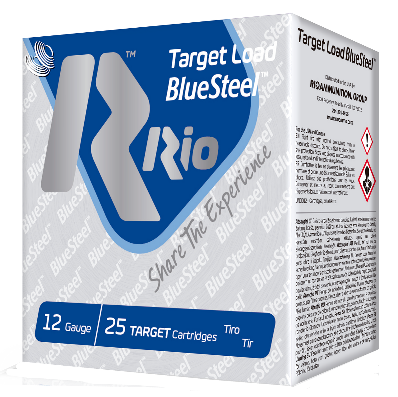Rio Target Load BlueSteel 12 Ga, 2.75", 1oz, 7 Shot, 25rd Box - Impact Guns