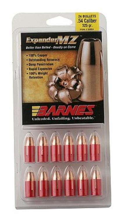 Barnes 50054 Muzzleloader 54 Black Powder Expander MZ 325gr, 24Pk ...