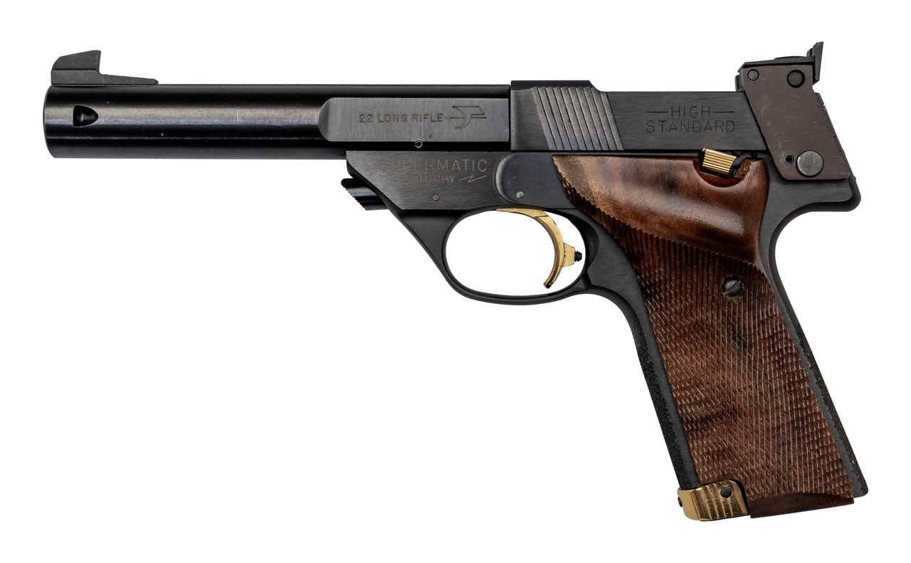 High Standard Supermatic Trophy Used .22 LR, 5.5" Barrel, Military Grip ...