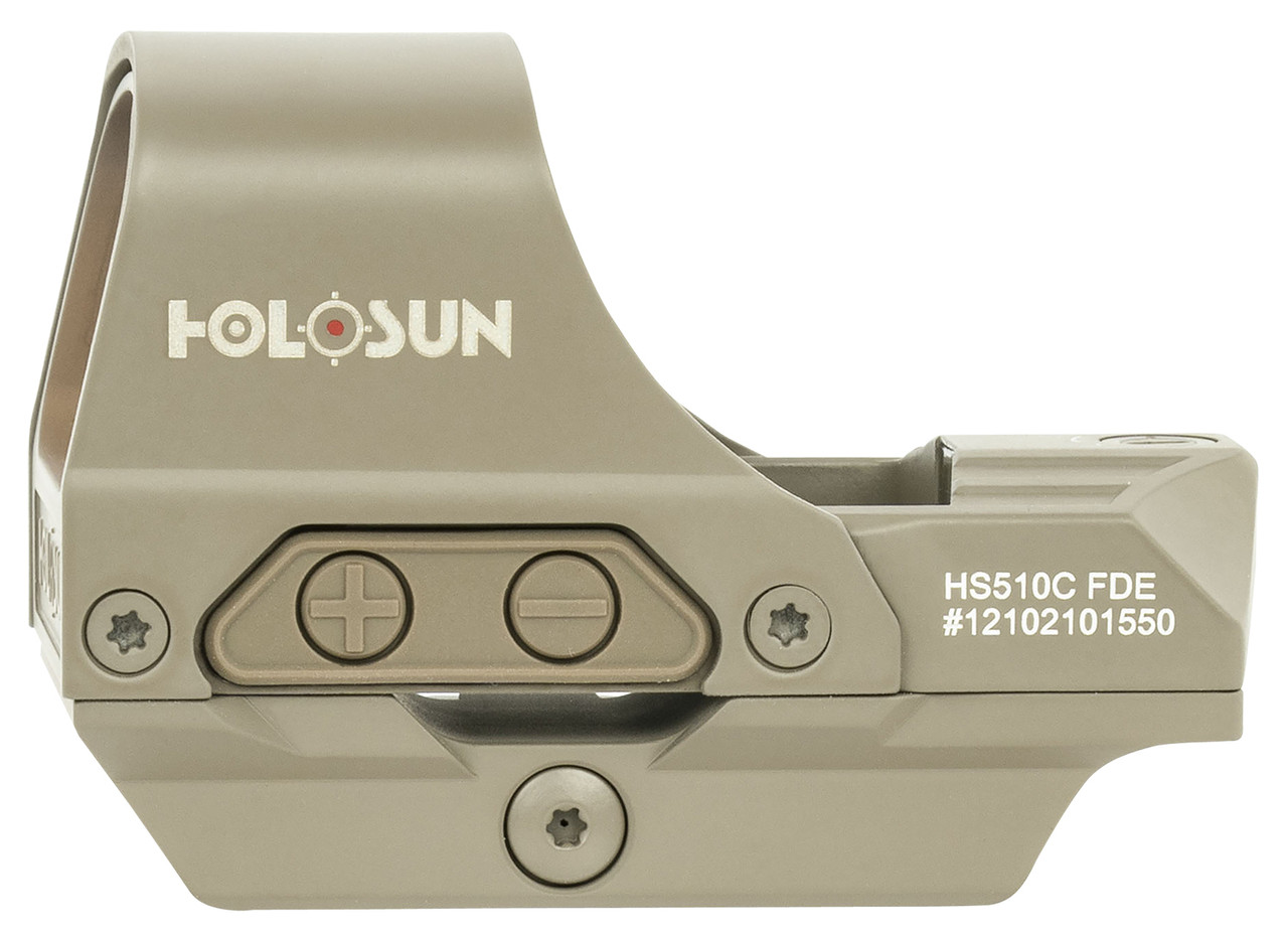 Holosun 510C Rifle Open Sight, Solar, FDE Housing, Red Multi-Reticle ...