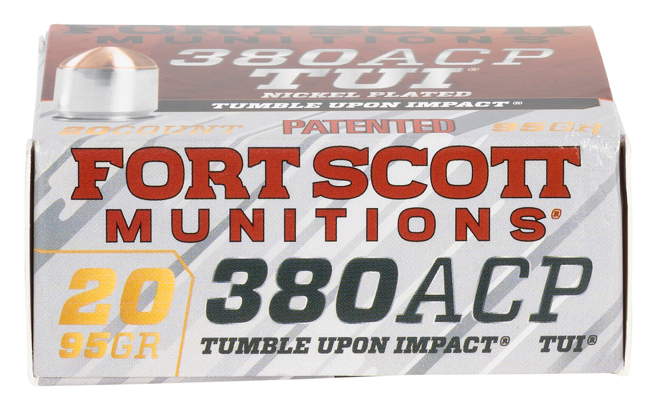 Fort Scott Tumble Upon Impact .380 ACP, 95gr, Solid Copper Spun, 20rd ... Fort Scott Tumble Upon Impact .380 ACP, 95gr, Solid Copper Spun, 20rd ...