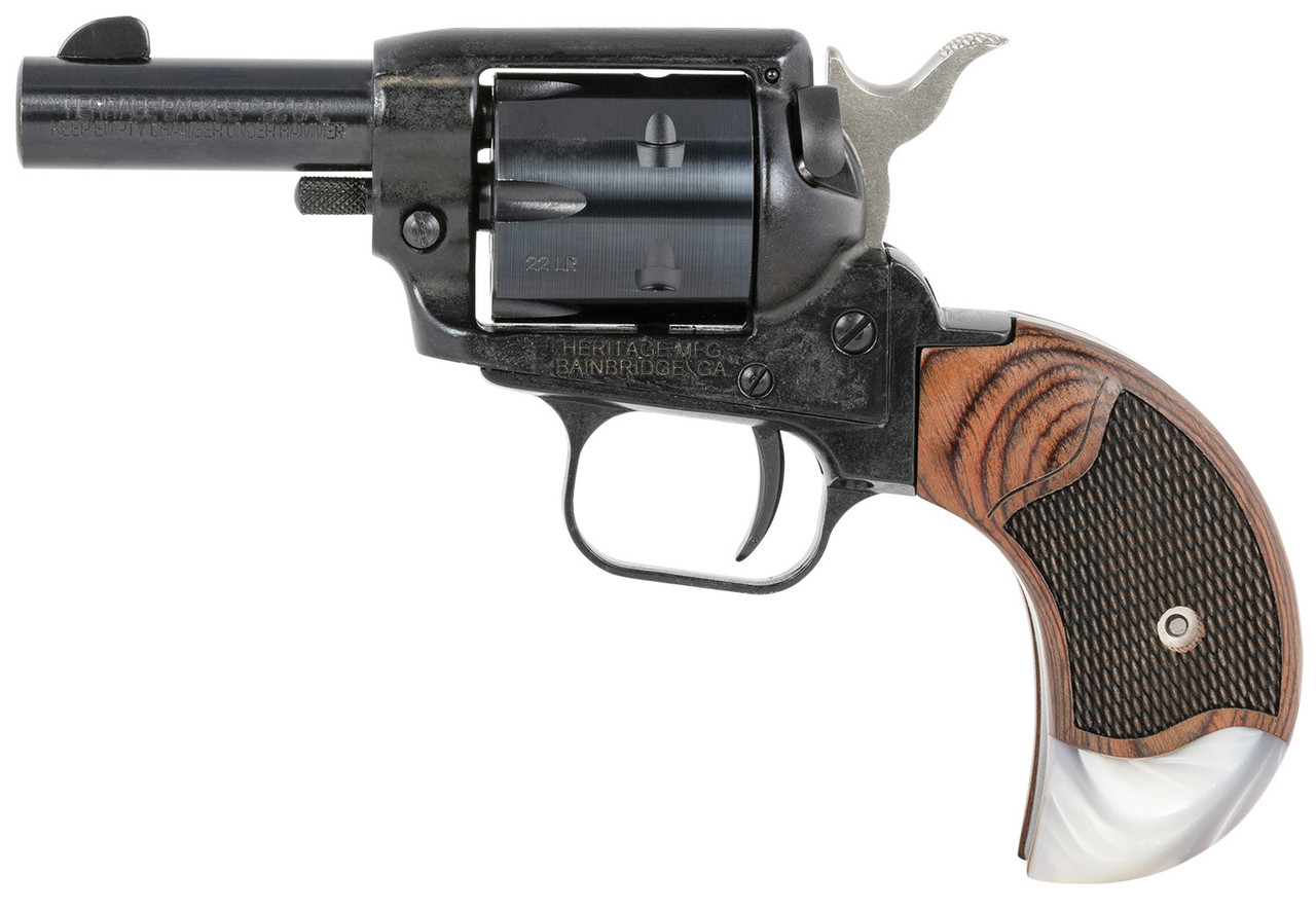 Heritage Barkeep 22 LR 2" 6rd, Rosewood & Pearl Birdshead Grip, Black ...