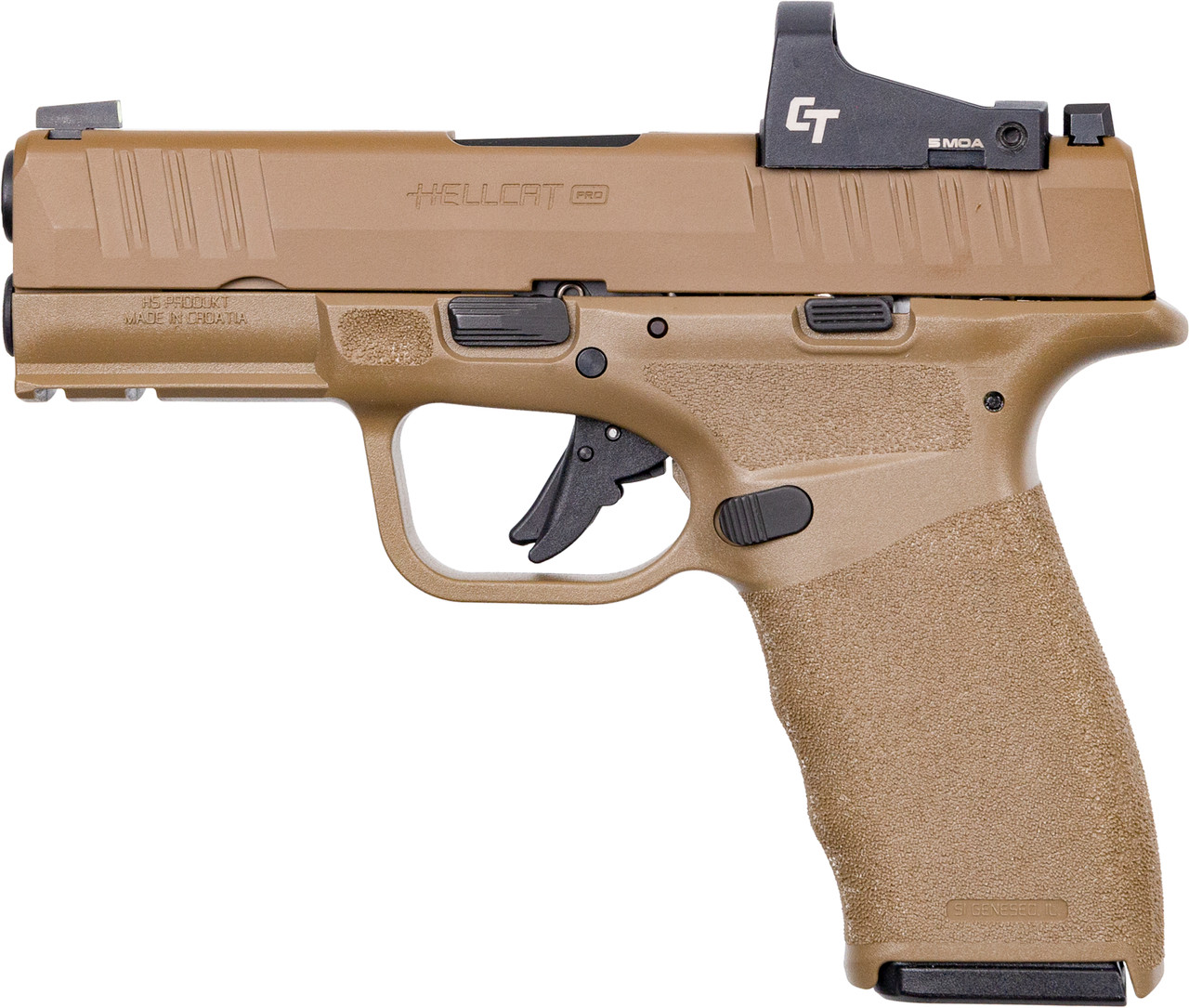 Springfield Hellcat Pro 9mm, 3.7" Barrel, FDE, OSP, Crimson Trace CT ...