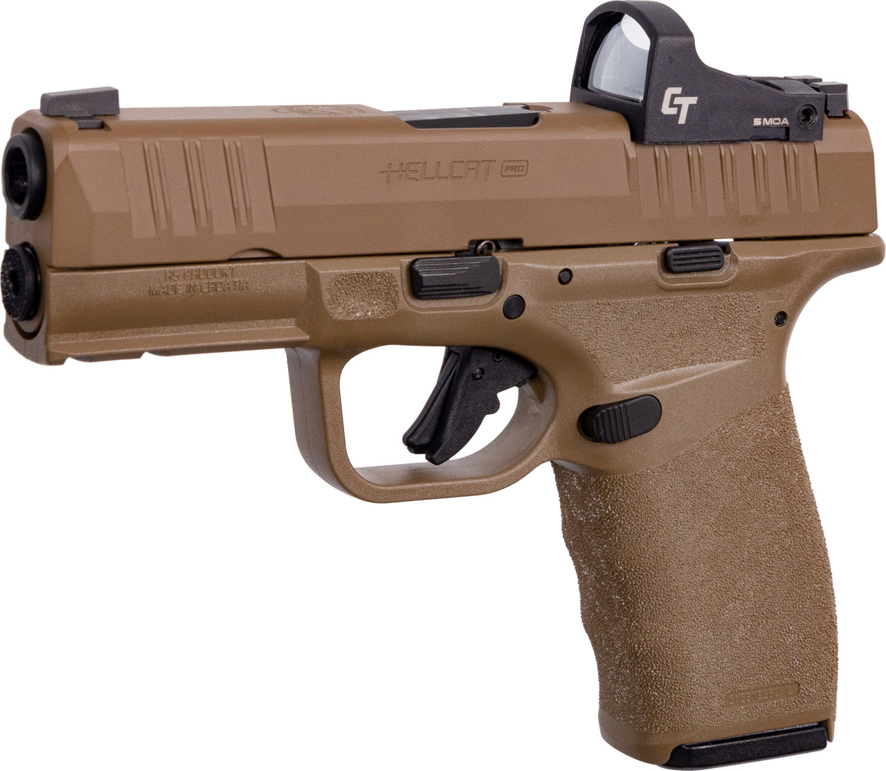 Springfield Hellcat Pro 9mm, 3.7" Barrel, FDE, OSP, Crimson Trace CT ...
