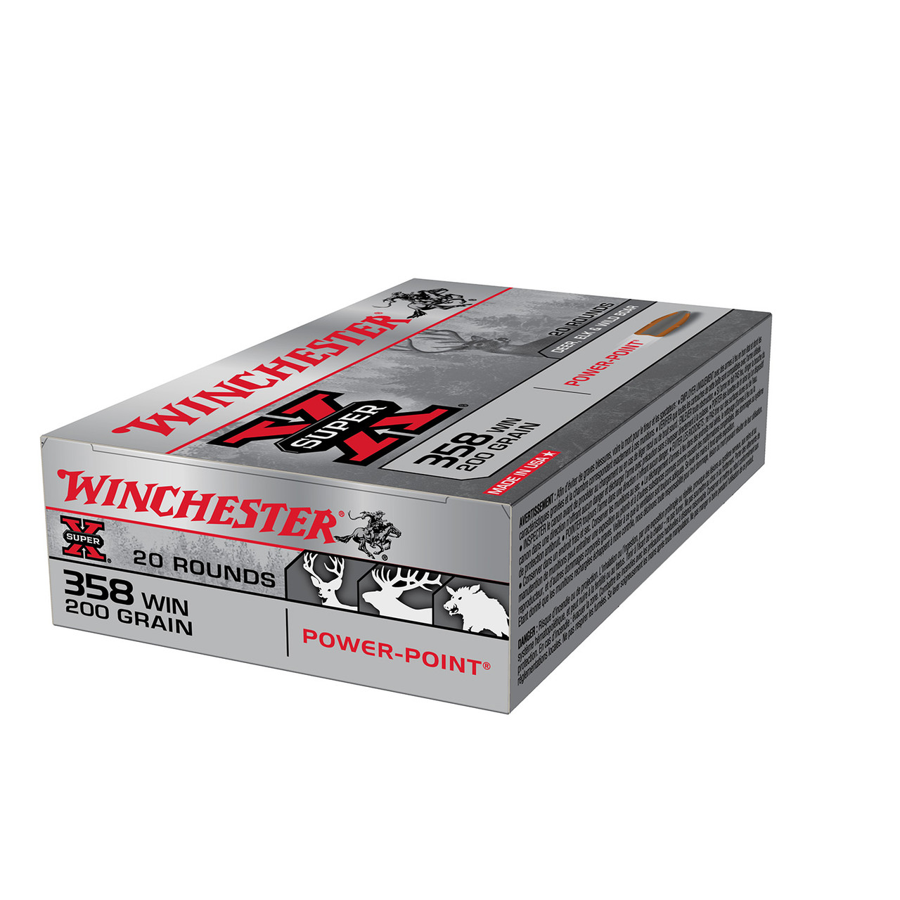 Winchester Super X 358 Winchester, 200gr, Power-Point, 20rd Box ...