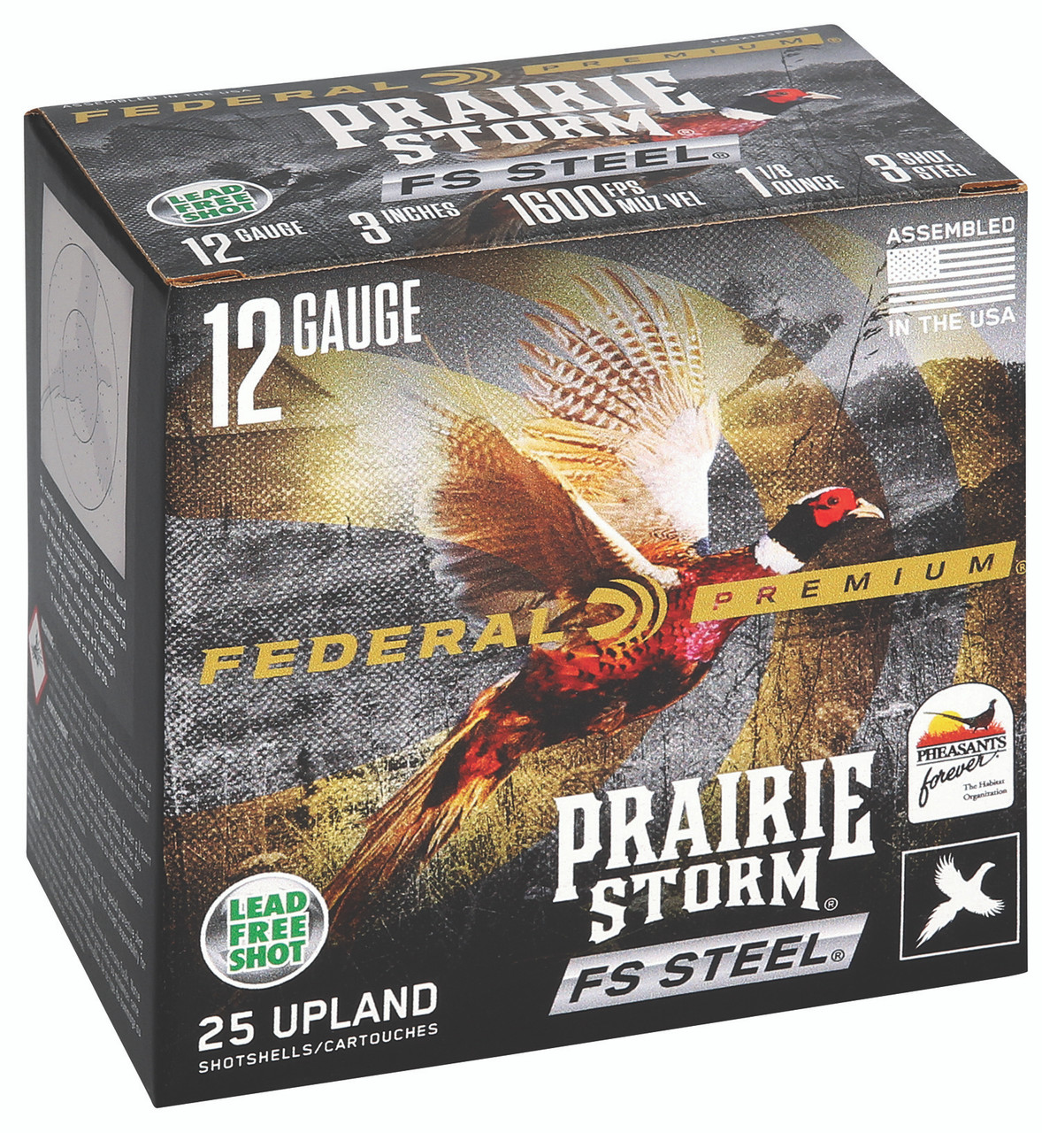 Federal Premium Prairie Storm FS 12 Ga, 3", 1 1/8 oz, 3 Shot, 25Bx/10Cs ...