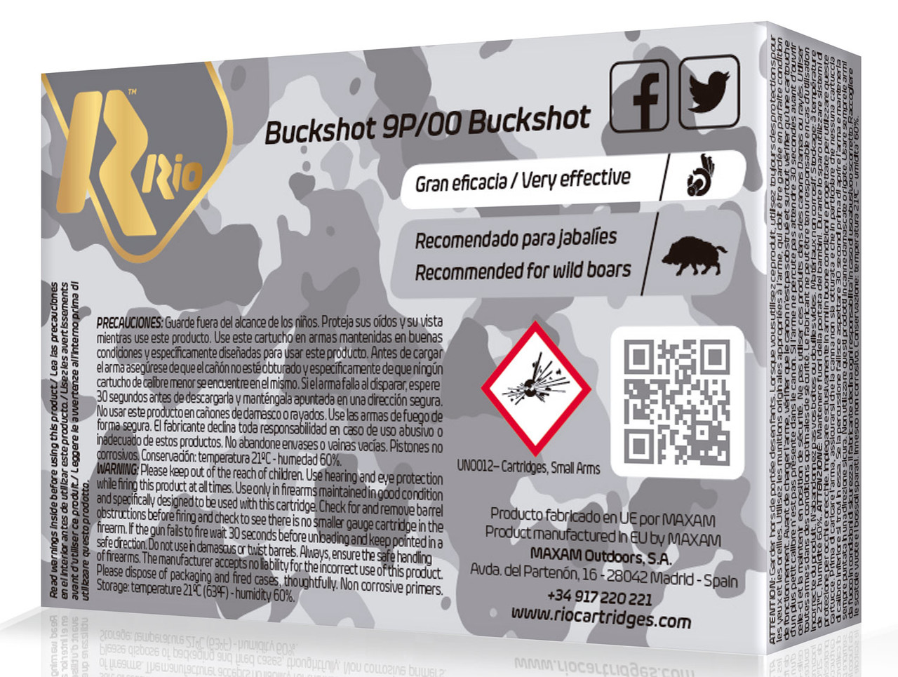 Rio Royal Buck 12 Ga, 2.75", Buckshot 9 Pellets, 00 Buck Shot, 5rd Box ...