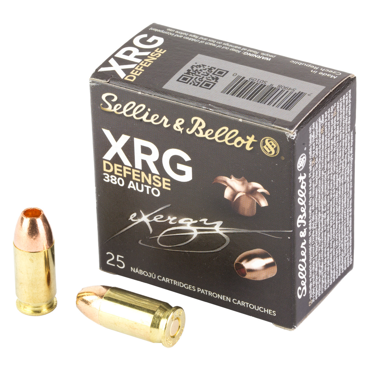 Sellier & Bellot XRG Defense 380 ACP, 77gr, Solid Copper Hollow Point ...