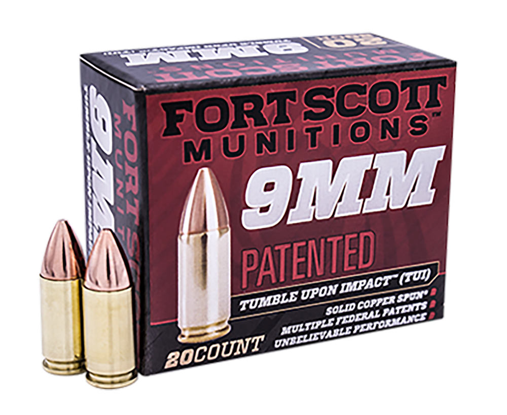 Fort Scott TUI 9mm, 80gr, Solid Copper Spun, 20rd Box - Impact Guns
