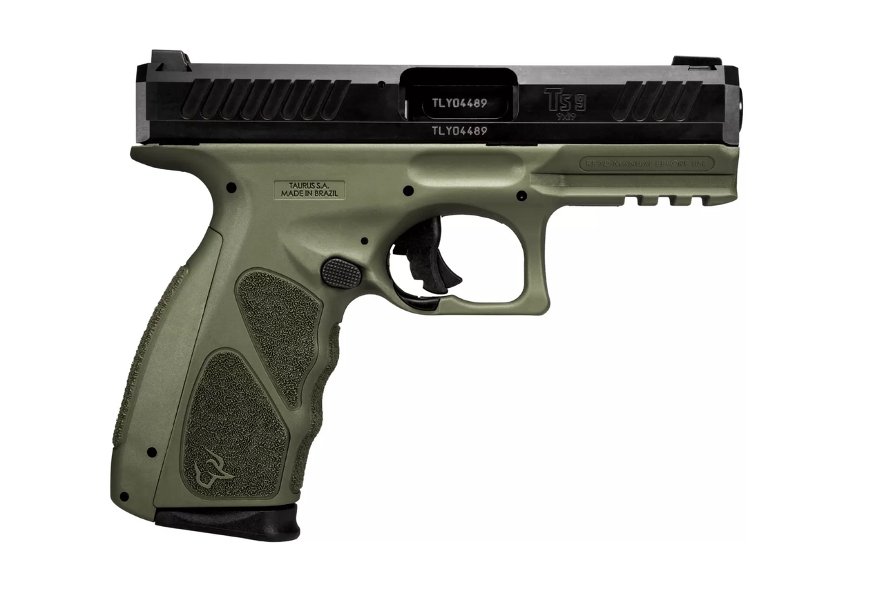 Taurus TS9 9mm, 4" Barrel, Olive Drab Green, Picatinny Rail, 17rd ...