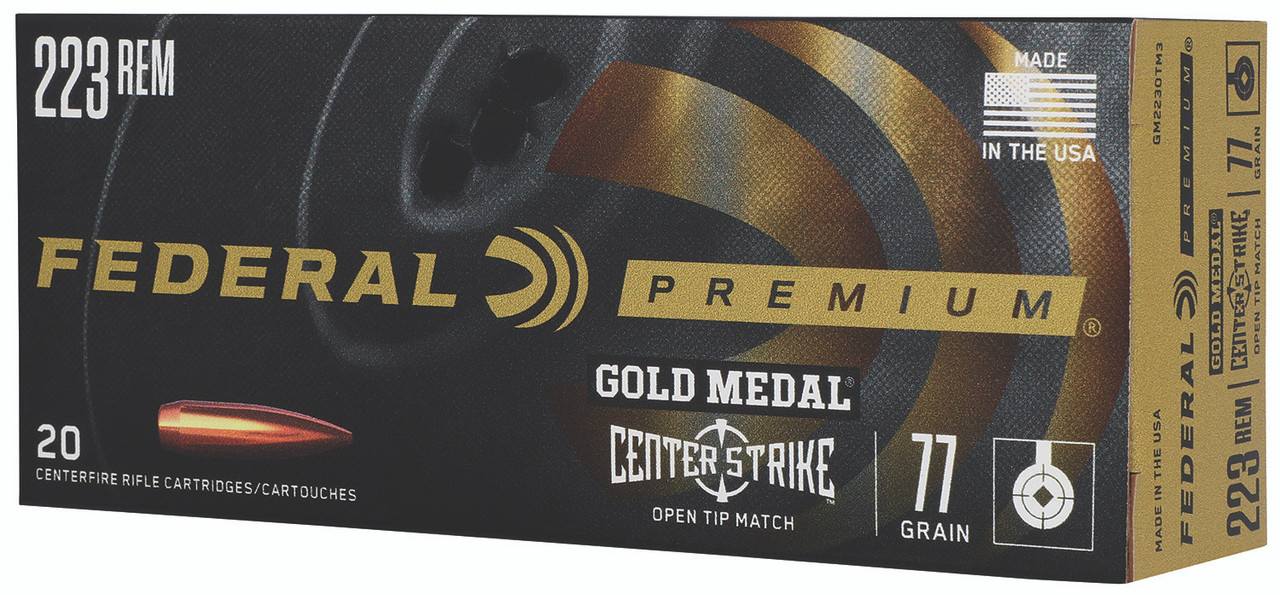 Federal Premium Gold Medal 223 Remington, 77gr, 20rd Box - Impact Guns