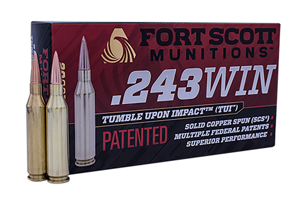 Fort Scott 243 Winchester, 58gr, Solid Copper Spun, 20rd Box - Impact Guns