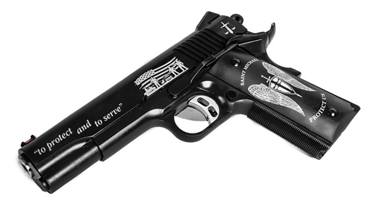 Fusion 1911 Reaction 45 ACP, 5" Barrel, "Back the Blue", 8rd - Impact Guns