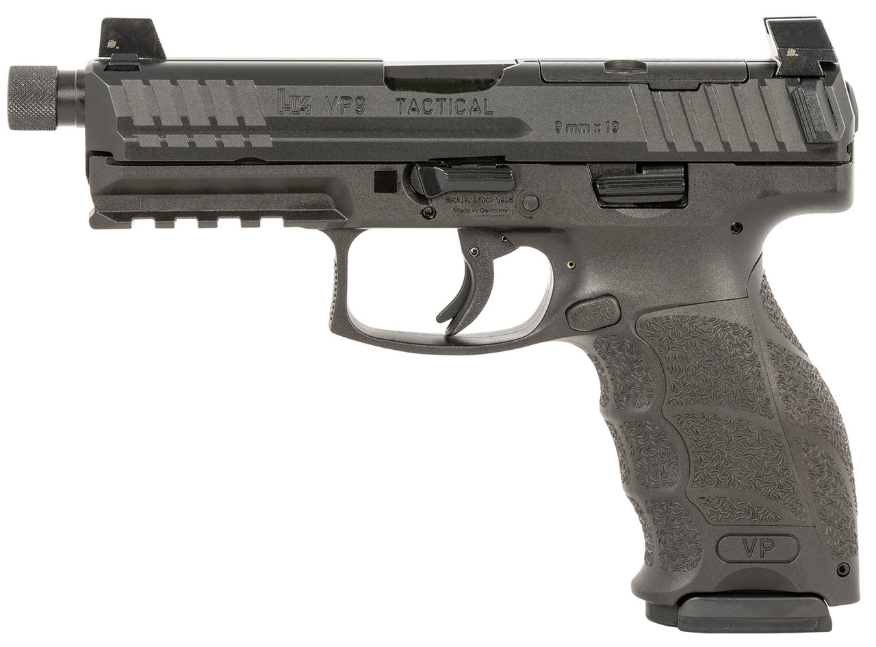 HK VP9-B Tactical 9mm, 4.7" Threaded Barrel, Black, Optic Ready, 17rd ...