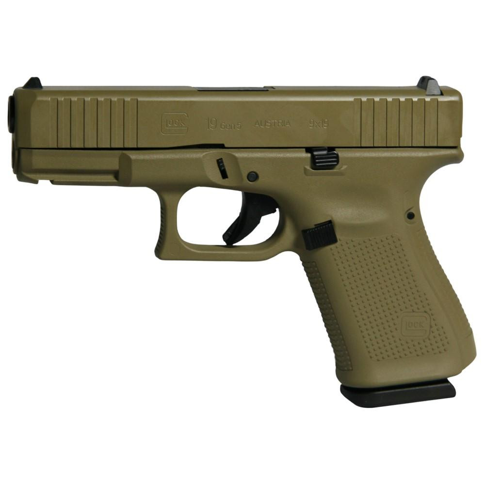 Glock G19 Gen 5 Custom 9mm, 4.02" Barrel, "FDE" 15rd - Impact Guns