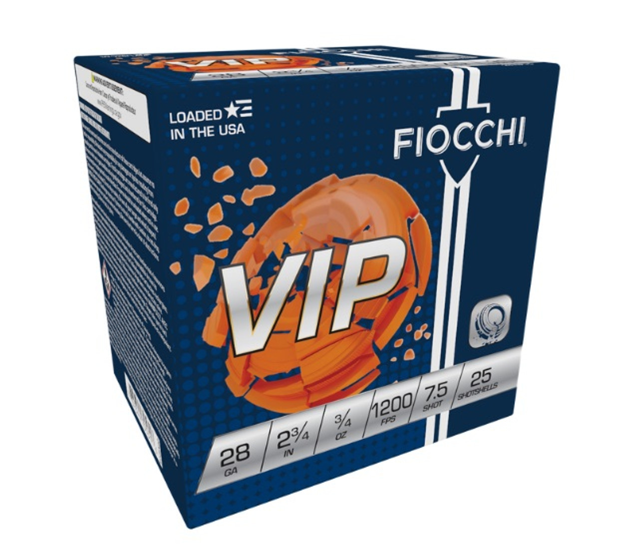 Fiocchi VIP Heavy 28 Ga, 2.75", 3/4 oz, 7.5 Shot, 250rd Case - Impact Guns