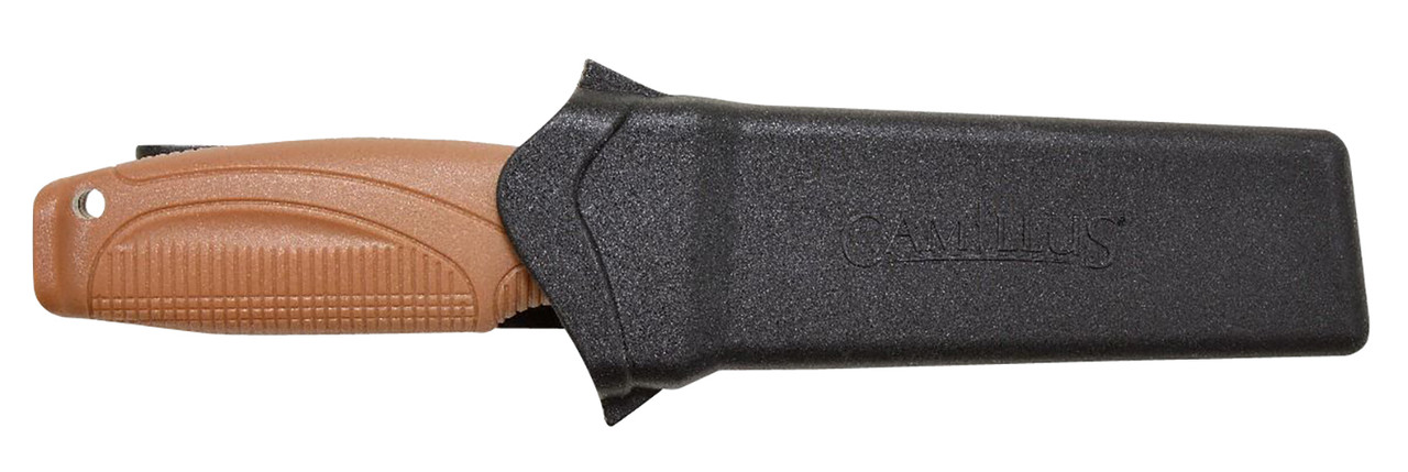 Camillus Swedge Knife, 4.3" Blade, Tan ABS Handle, Includes Sheath ...