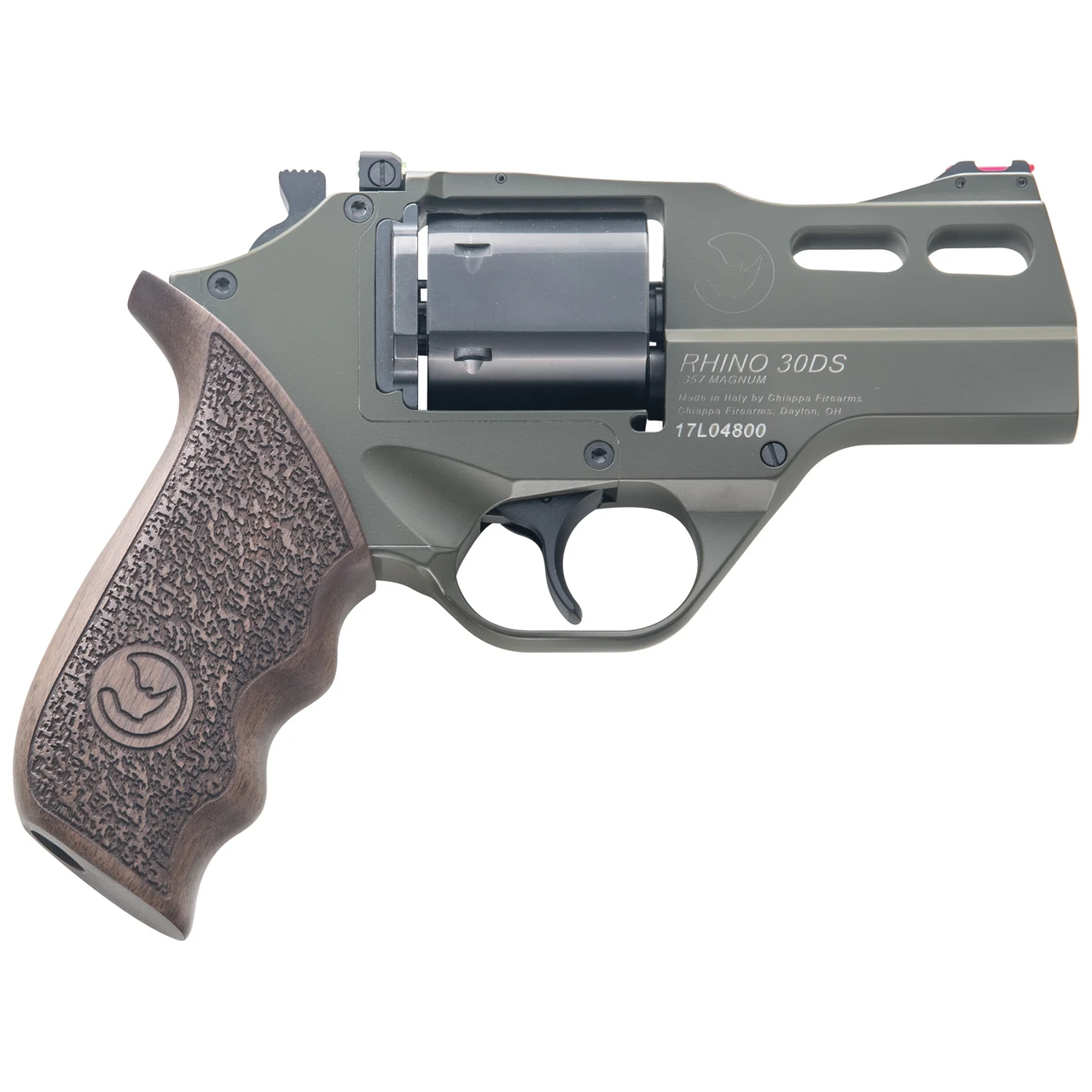 Chiappa Rhino 30DS 357 Magnum, 3" Barrel, Olive Drab Green, Walnut ...