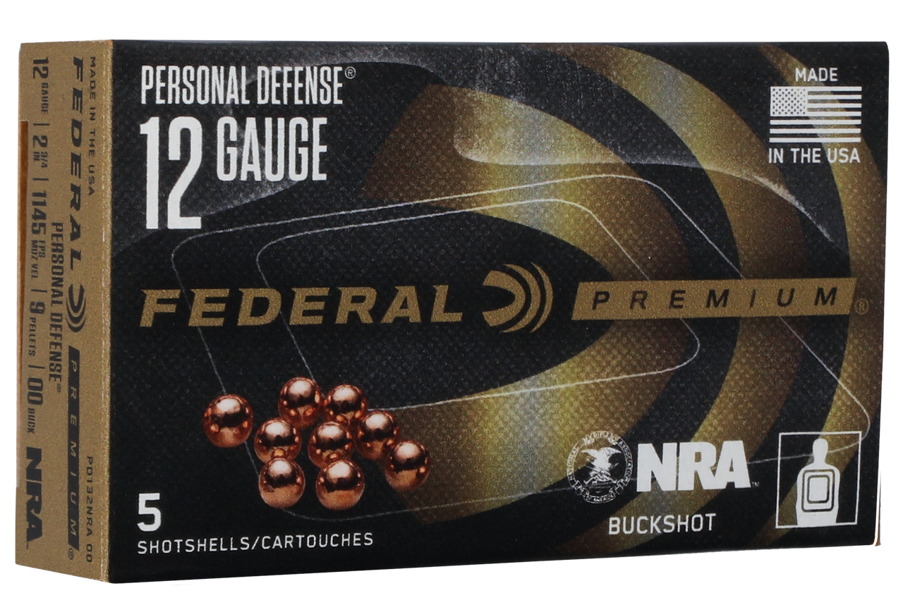 Federal Premium 12 Ga, 2.75", 9 Pellets, 00 Buck Shot, 5rd Box - Impact ...