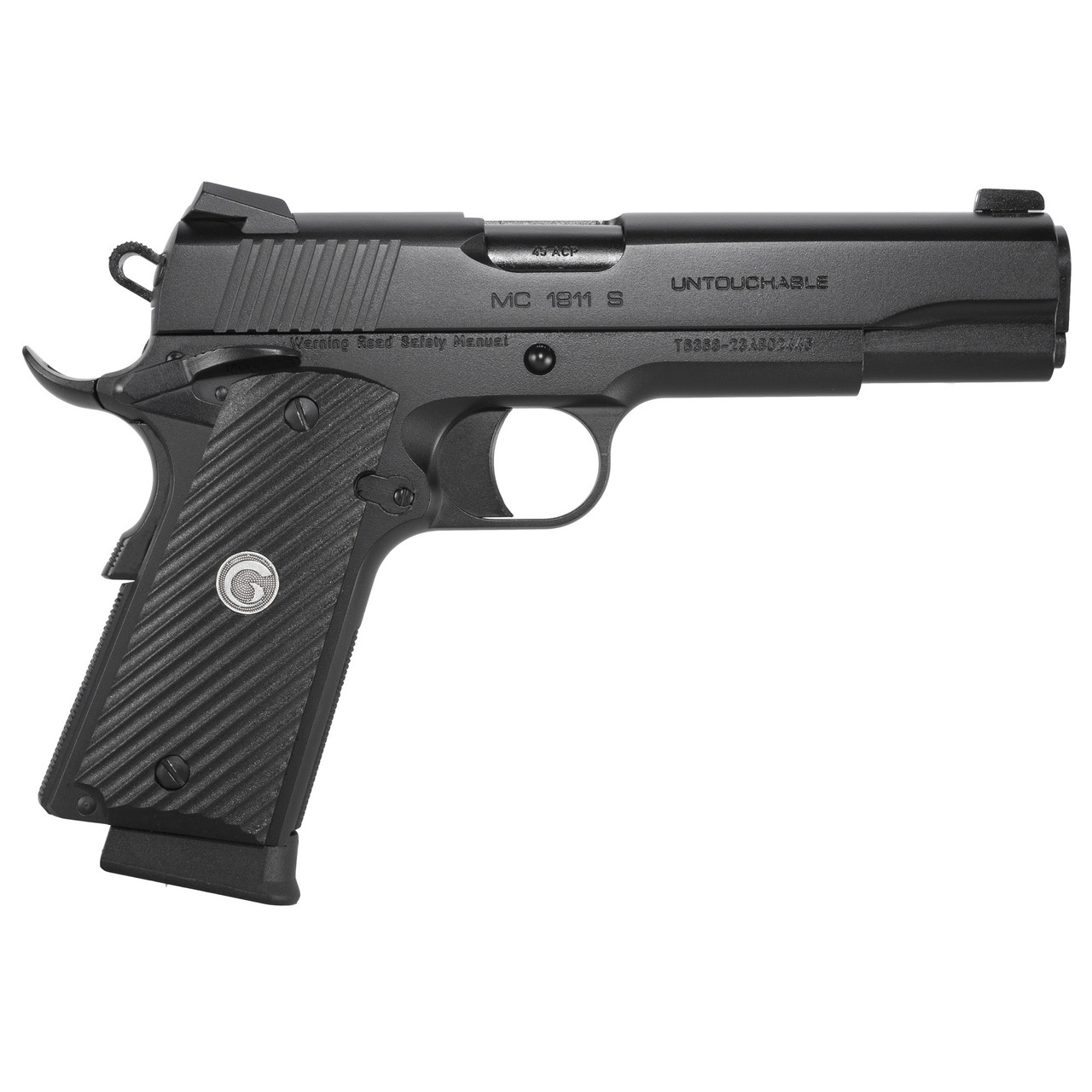 Girsan MC1911S Untouchable 45 ACP, 5" Barrel, Black/Silver, G10 Grips ...