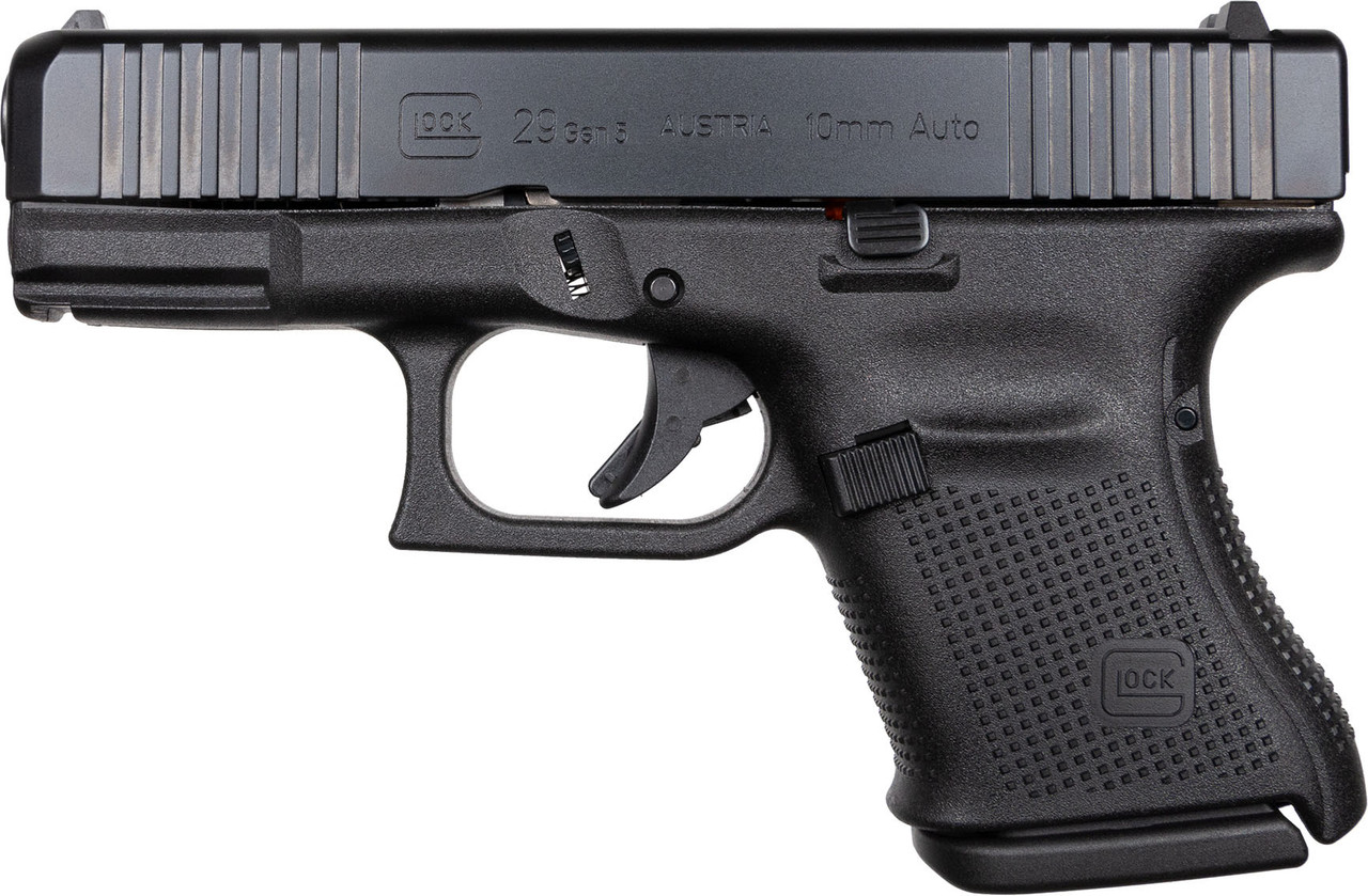 Glock 29 Gen 5 Sub-Compact 10mm, 3.78" Barrel, Black, Fixed Sights ...