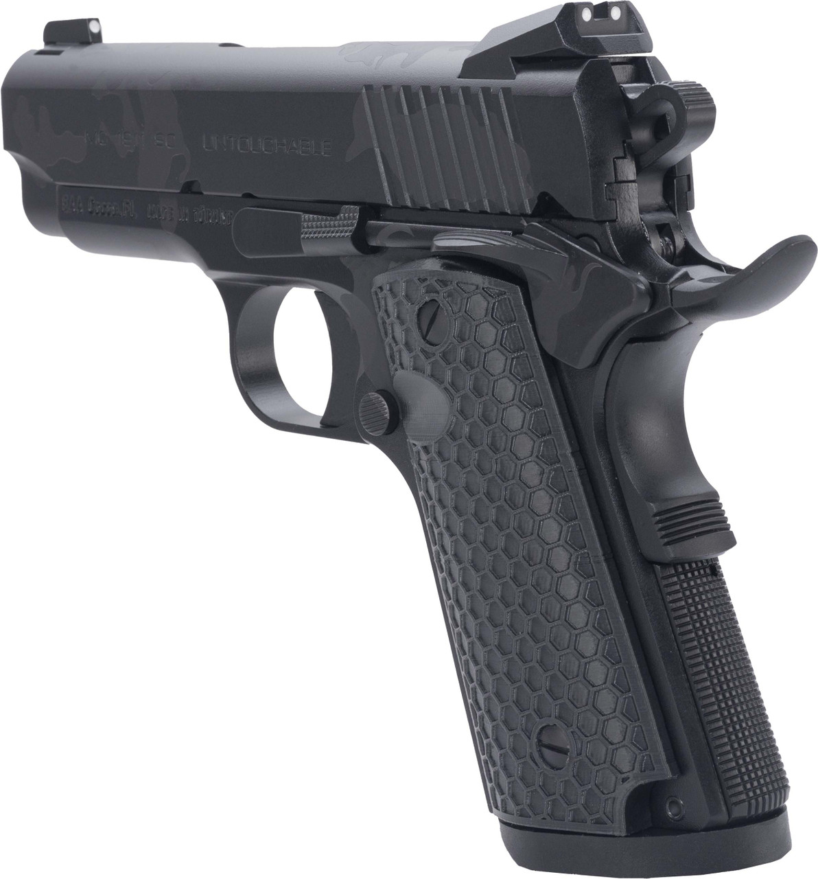 Girsan MC1911SC Untouchable 9mm, 3.4" Barrel, Black Camo, 7rd - Impact Guns
