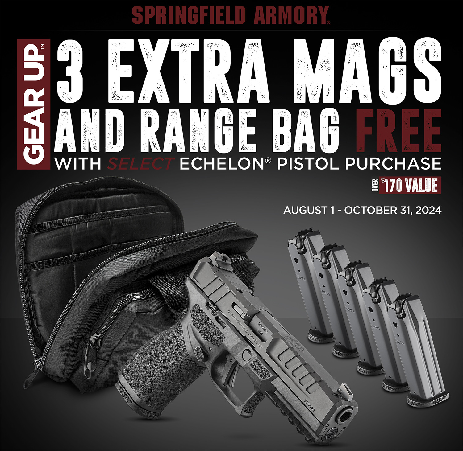 Springfield Echelon Gear Up Package 9mm, 5.28" Threaded Barrel, Black ...