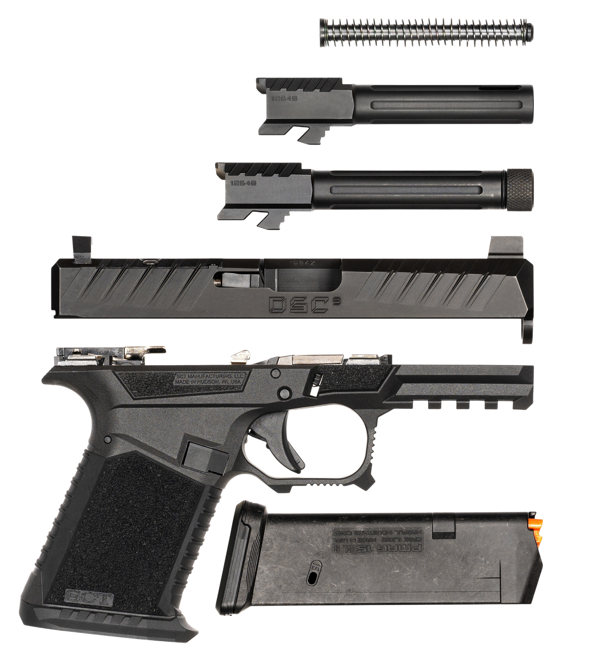 SCT DSC9 2 Barrel 9mm 4" Threaded Barrel, Black Optic Ready/Serrated ...
