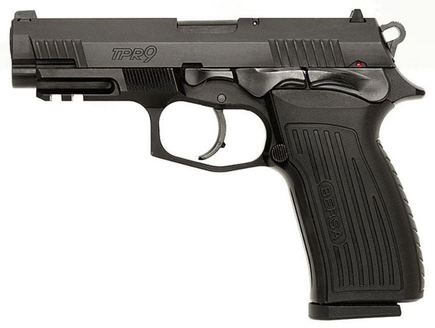 Bersa TPR9 9mm, 4.25" Barrel, Fixed Sights, Two-Tone, 17rd - Impact Guns