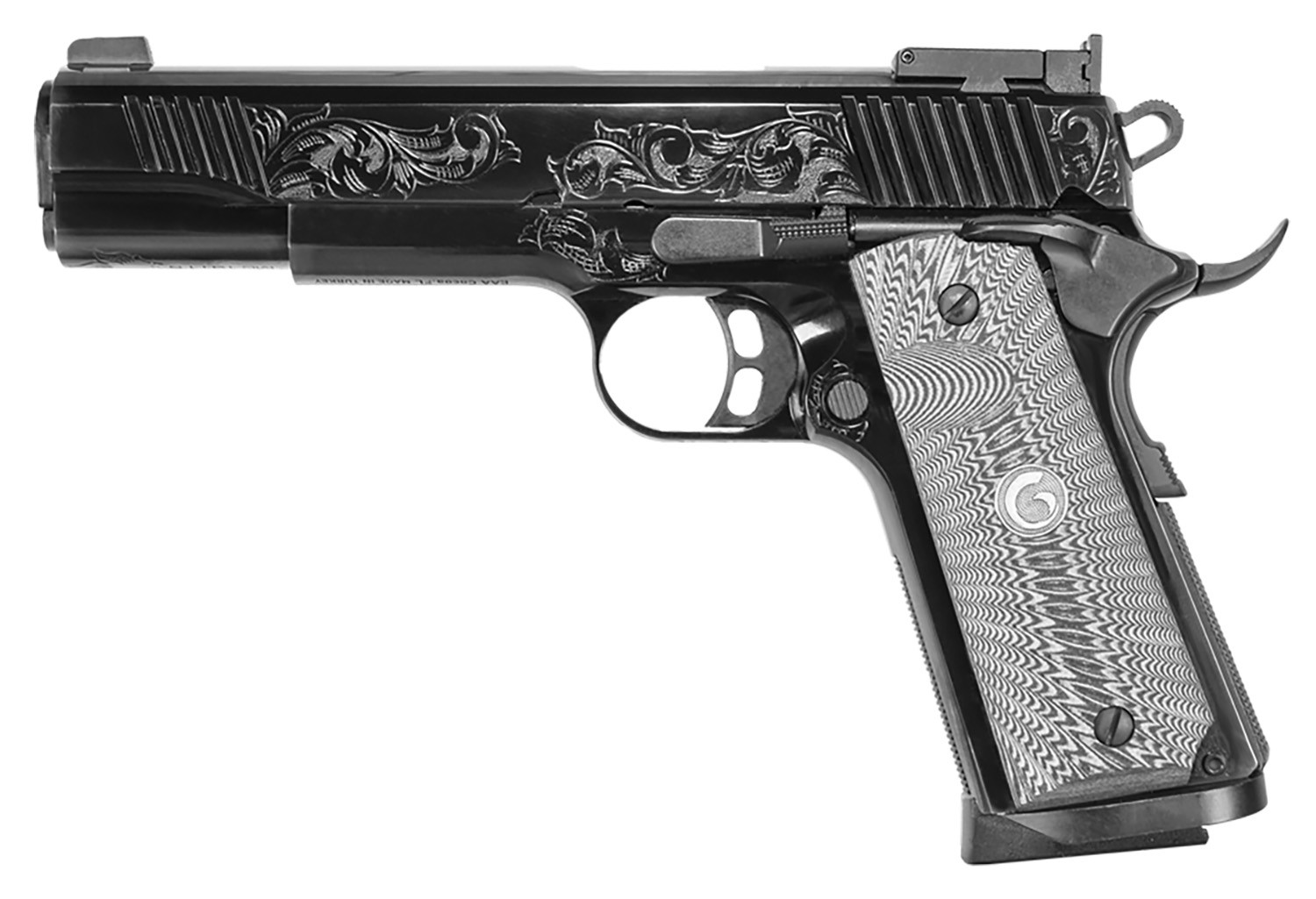 Girsan MC1911 Match Lux .45 ACP, 5" Barrel, Engraved Black Chrome, G10 ...