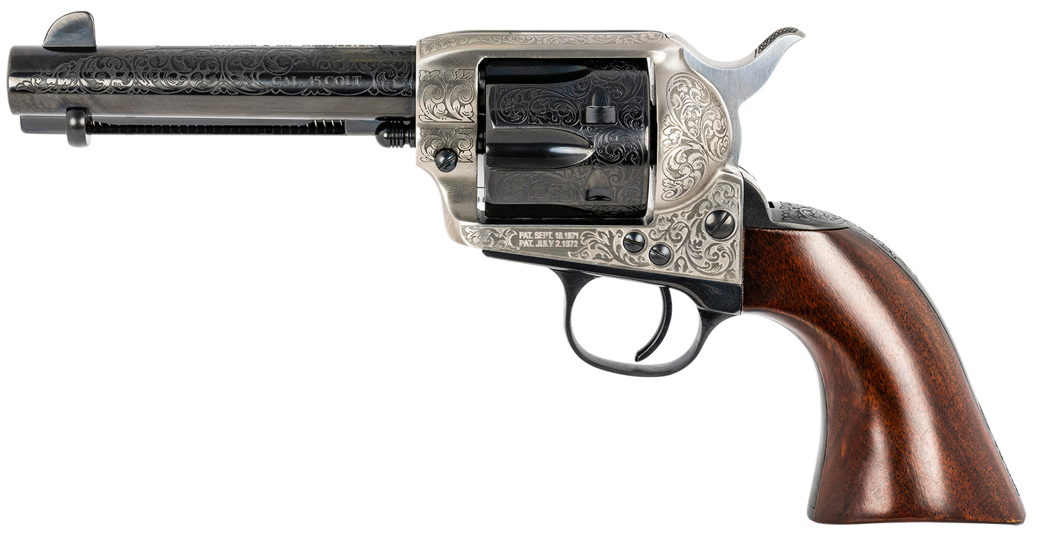 Taylors & Company 1873 Cattleman 45 Colt, 4.75" Barrel, Blued Engraved ...