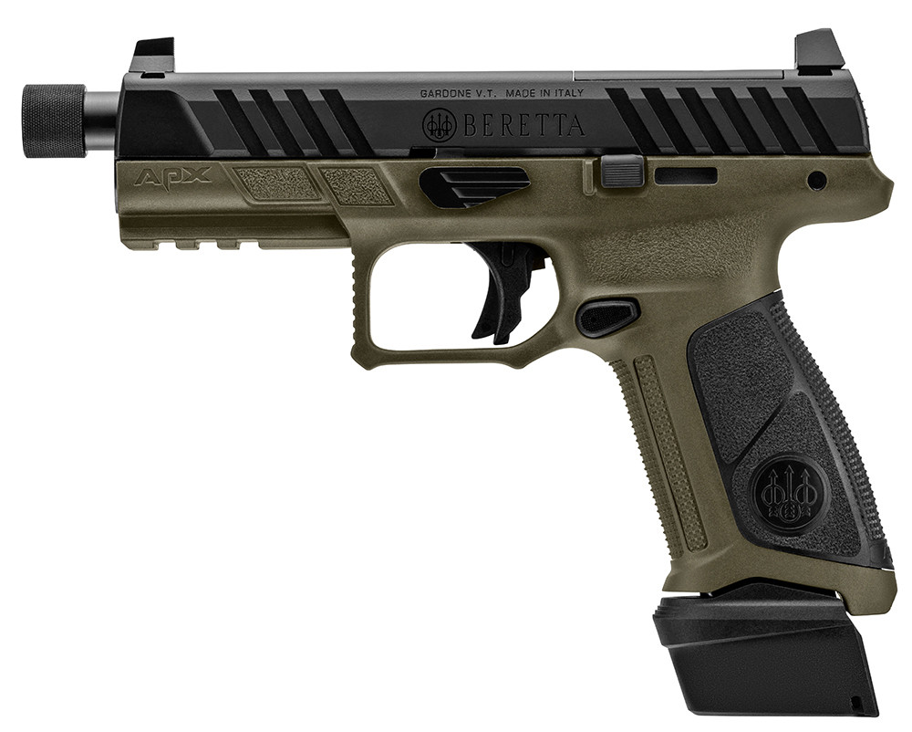 Beretta APX A1 Tactical 9mm, 4.8" Threaded Barrel, Olive Drab Green ...