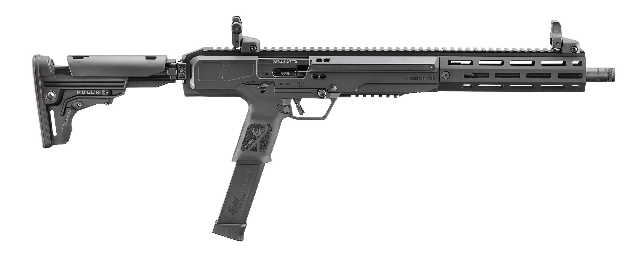 Ruger LC Carbine 10mm,16.25" Threaded Barrel, Folding Stock, Black ...