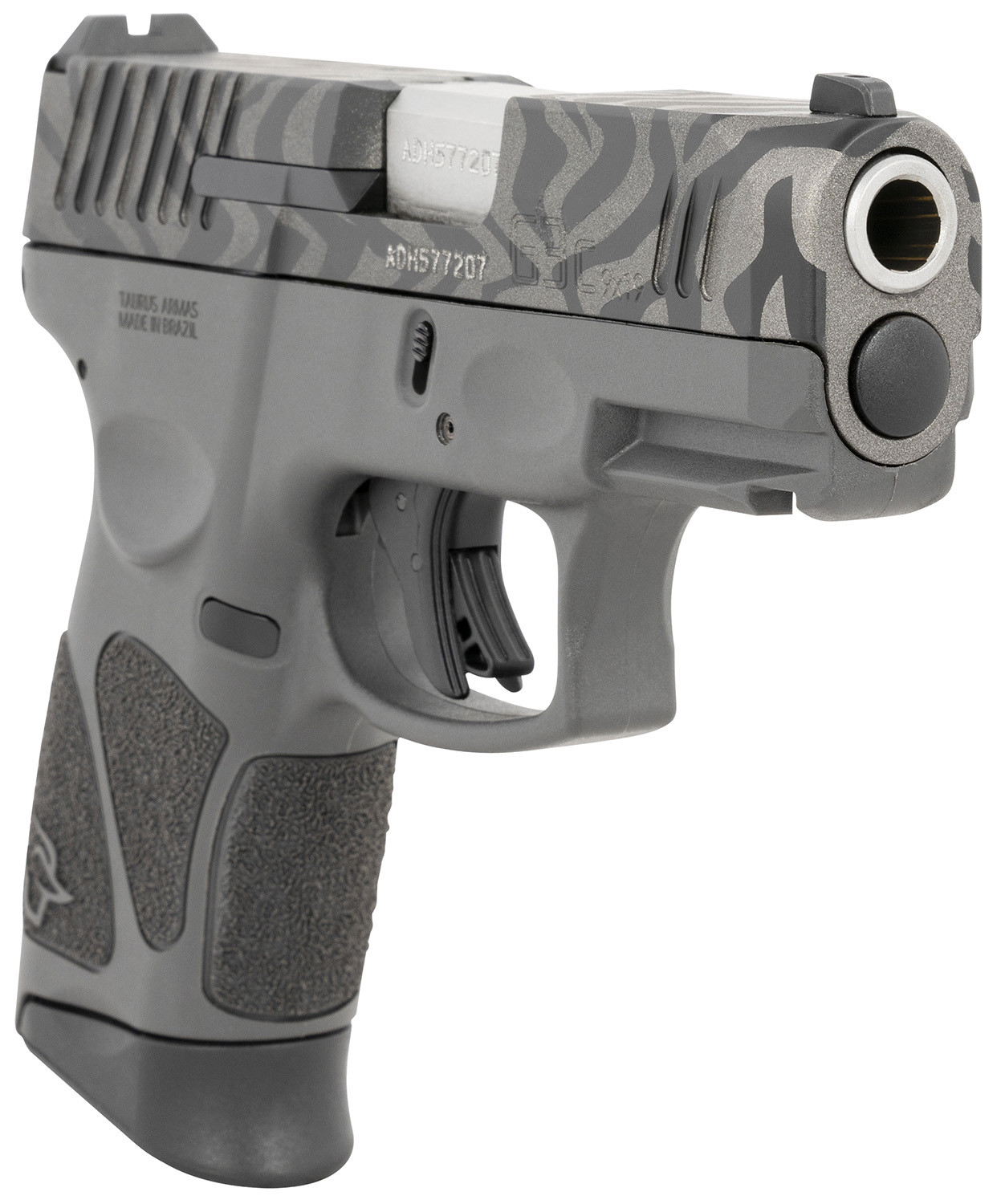 Taurus G3c 9mm, 3.2" Barrel, Serrated Gray Steel Zebra Cerakote, 12rd ...