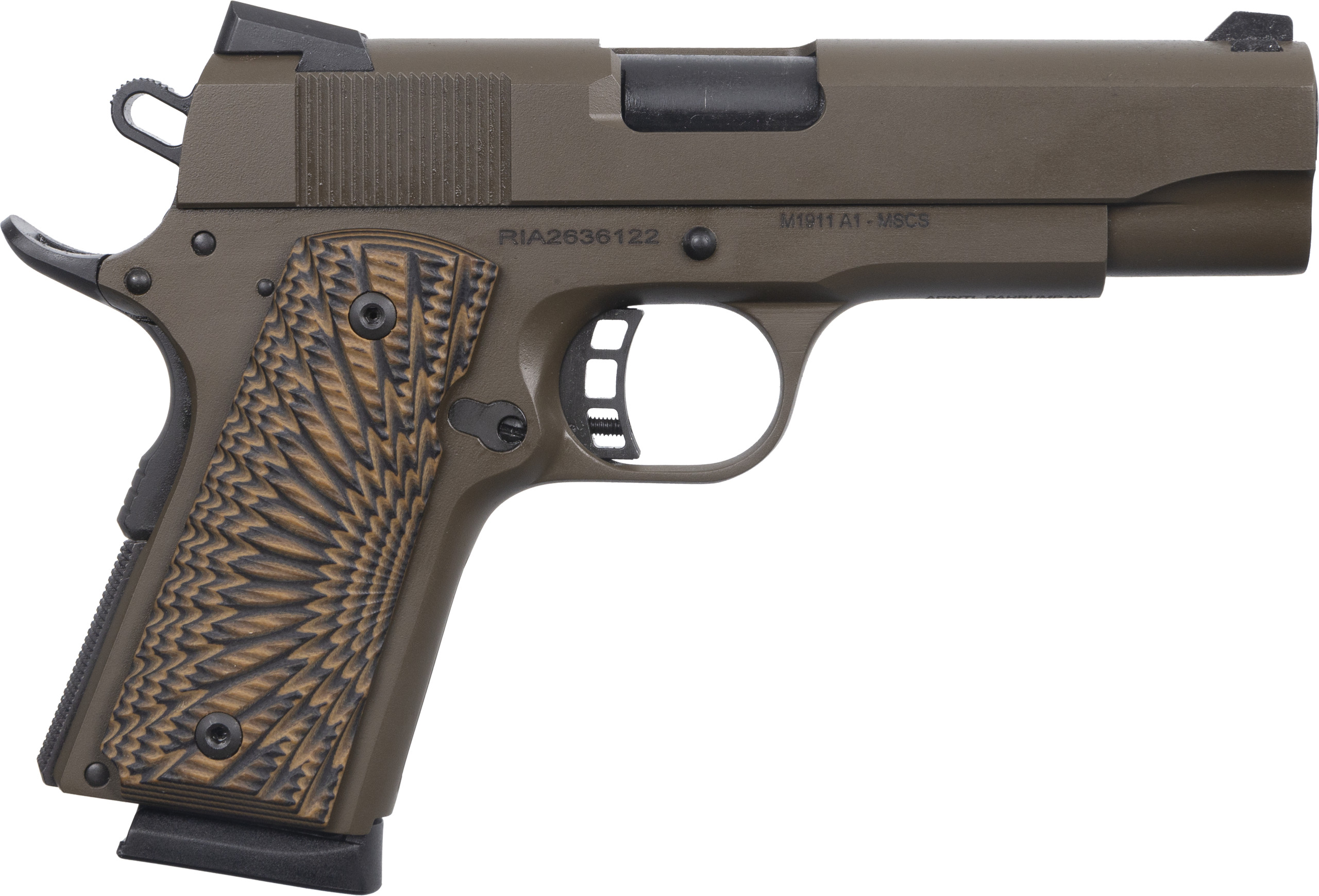 Armscor M1911-A1 Rock Compact .45 ACP, 4.25" Barrel, Patriot Brown, 7rd ...