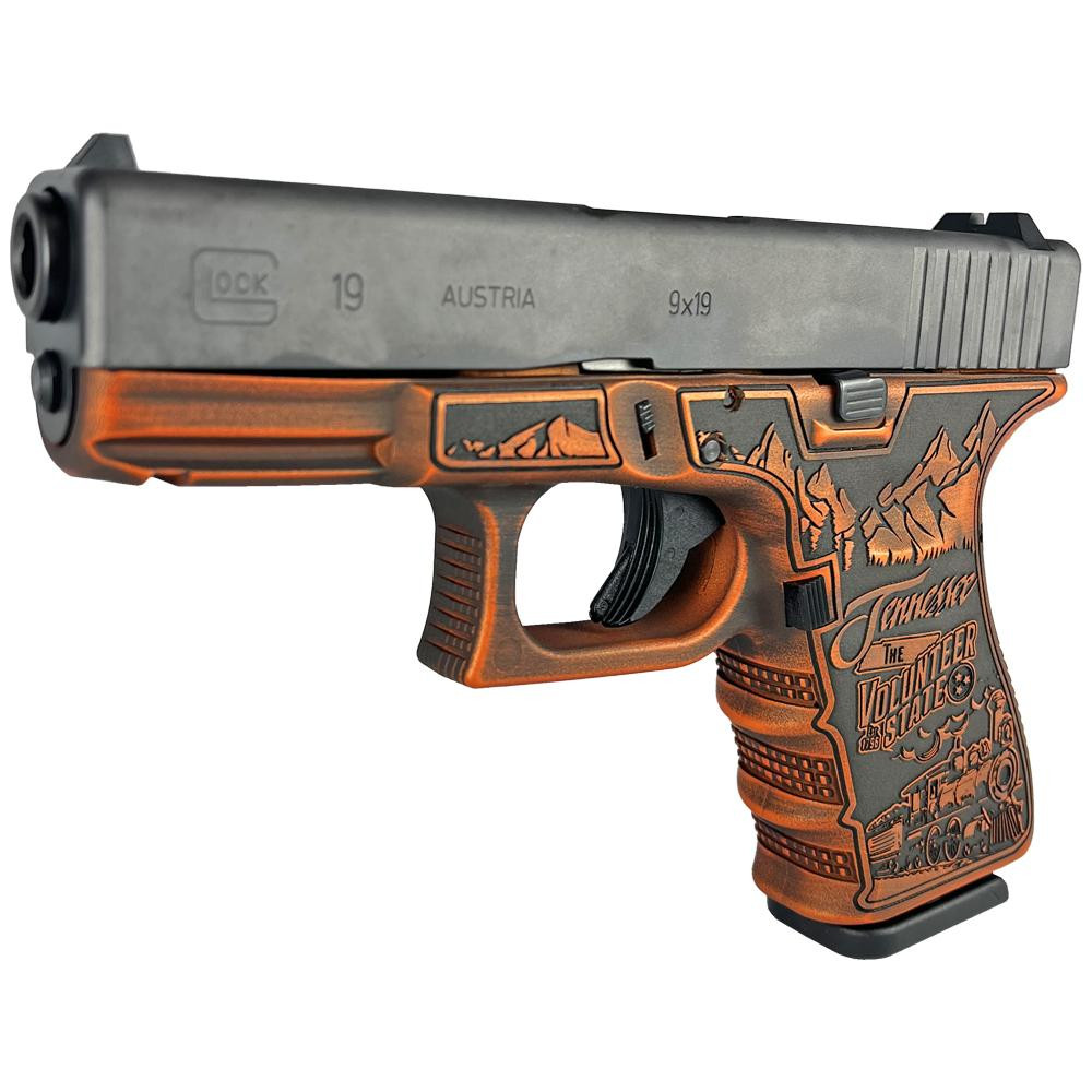 Glock 19 Gen 3 Custom "Tennessee Distressed Orange" 9mm, 4.02" Barrel ...