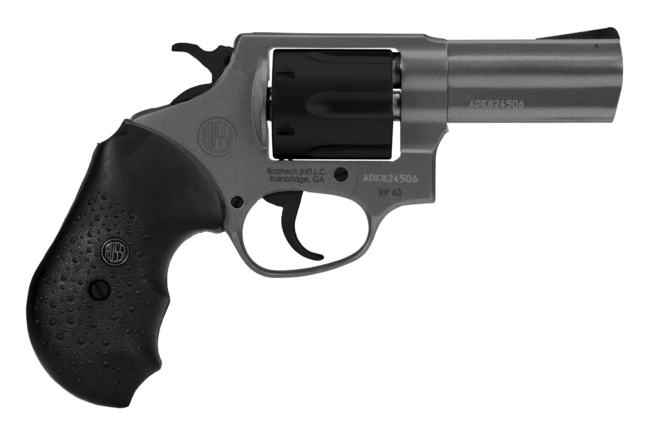 Rossi RP63 357 Magnum, 3" Barrel, Tungsten Cerakote, Rubber Grip, 6rd ...
