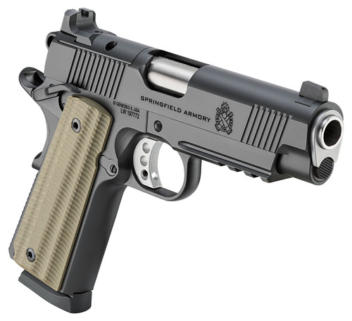 Springfield Operator 9mm, 4.25" Barrel, Black Cerakote, Green G10 Grip ...