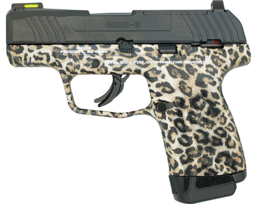 Ruger Max-9 9mm, 3.2" Barrel, Leopard Print Frame, Black Slide, 12rd ...